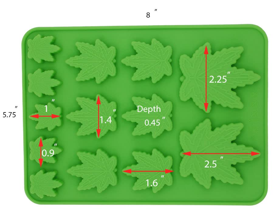 Silicone Mold Tray Gummy Brownies Hard Candy Soap Candle Homemade Edible Brownie DIY Tray Mould (Leaf)