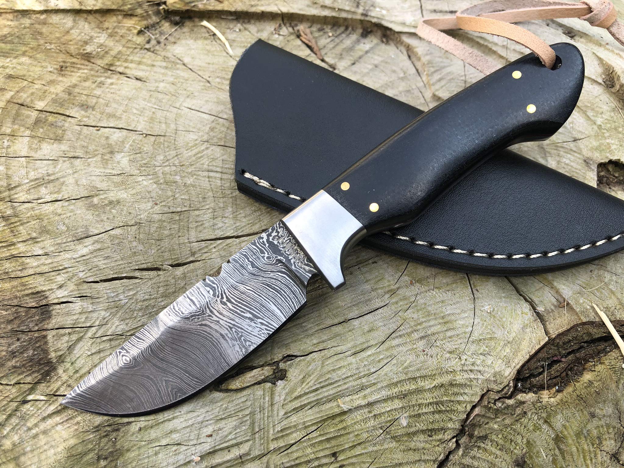 Perkin Damascus Steel Hunting Knife Bushcraft Camping Outdoor- SK1100