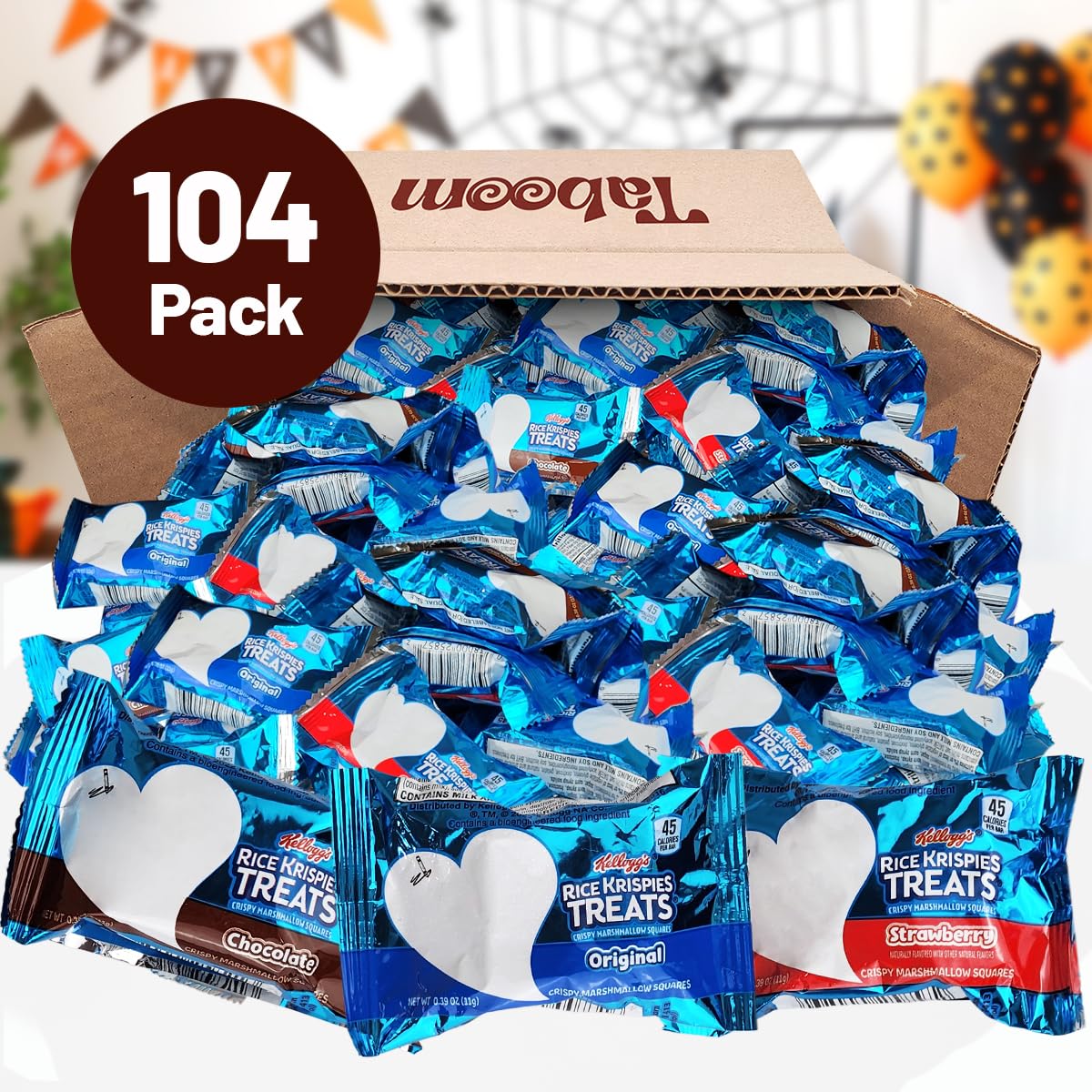 Rice Krispies Treats Crispy Marshmallow Squares Mini's - Veriety pack - 104 Count Gret afor trick or treat