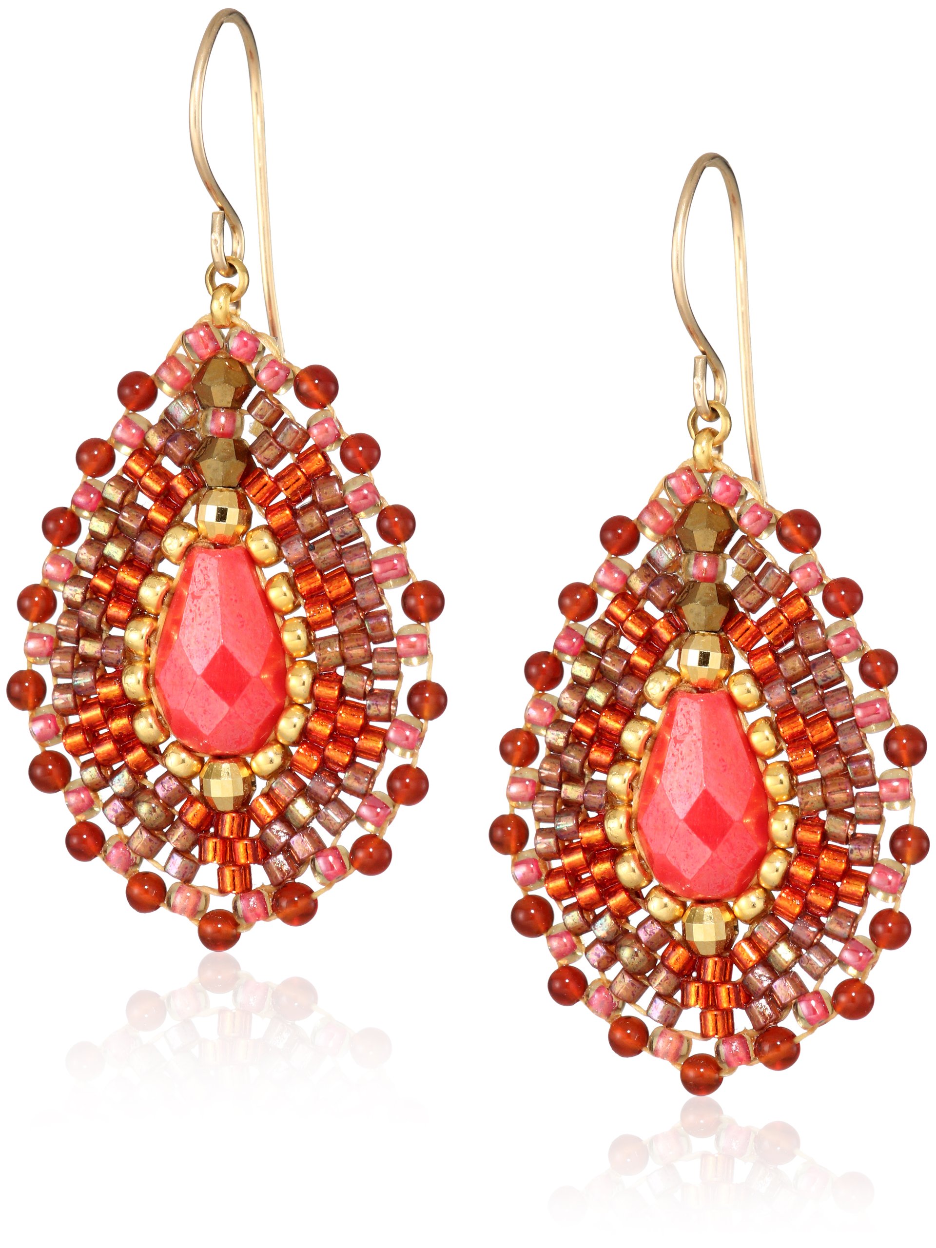 Miguel Ases Small Carnelian Tear Drop Earrings
