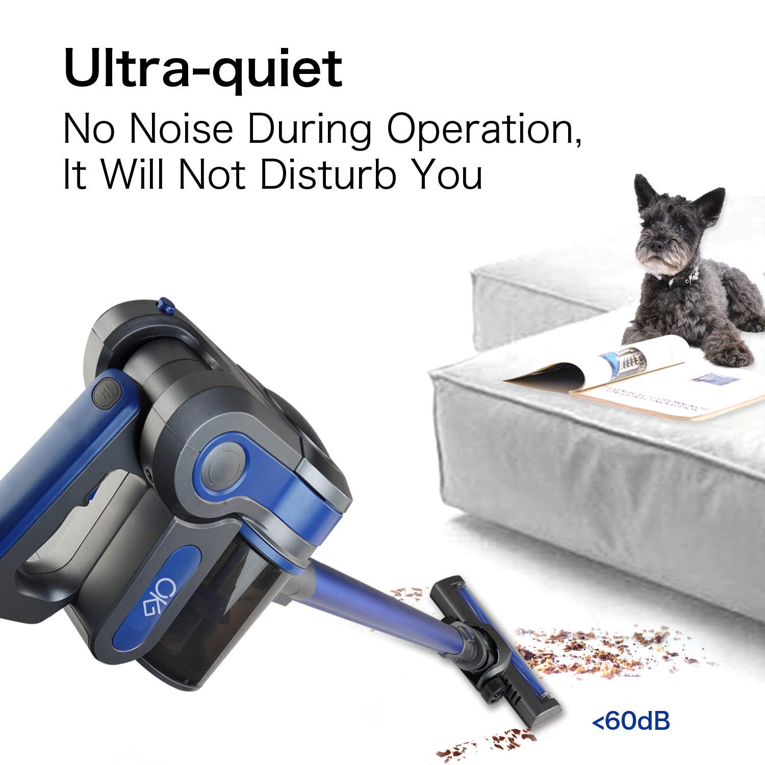OKG Cordless Vacuum Cleaner Powerful Suction 250W Brushless Motor 4 in 1 Stick Handheld Vacuum for Home Hard Floor Carpet Car