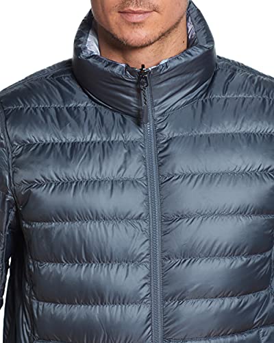 Tumi TumiPax Men's Recycled Reversible Packable Travel Puffer Jacket, Grey Camo, x-Large