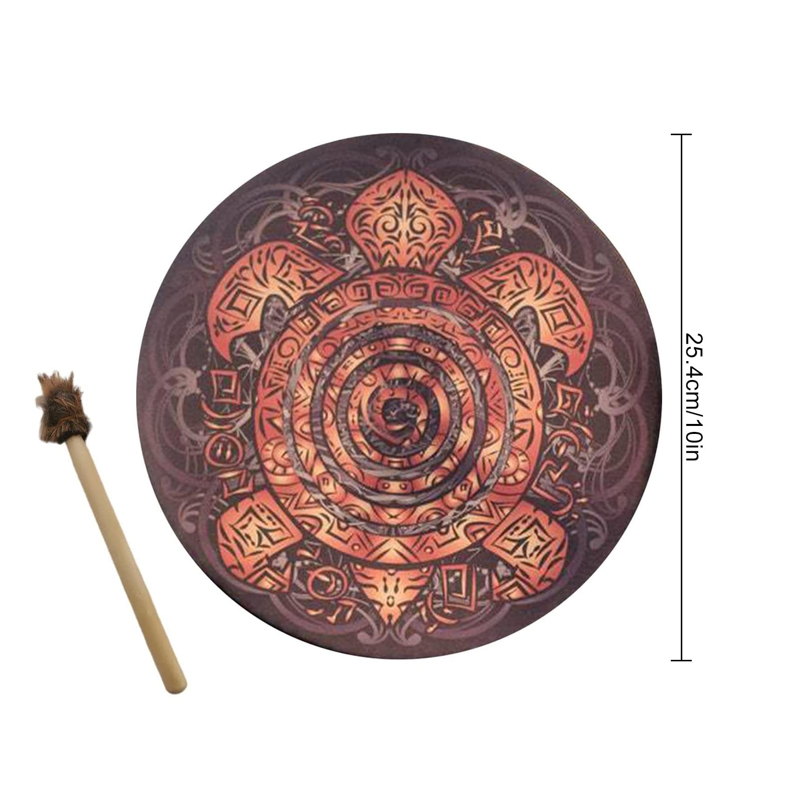 Takefuns Shaman Drum, Tree of Life Decoration Design, Handmade Shamanic Drum with Drum Sticks for Music Lovers