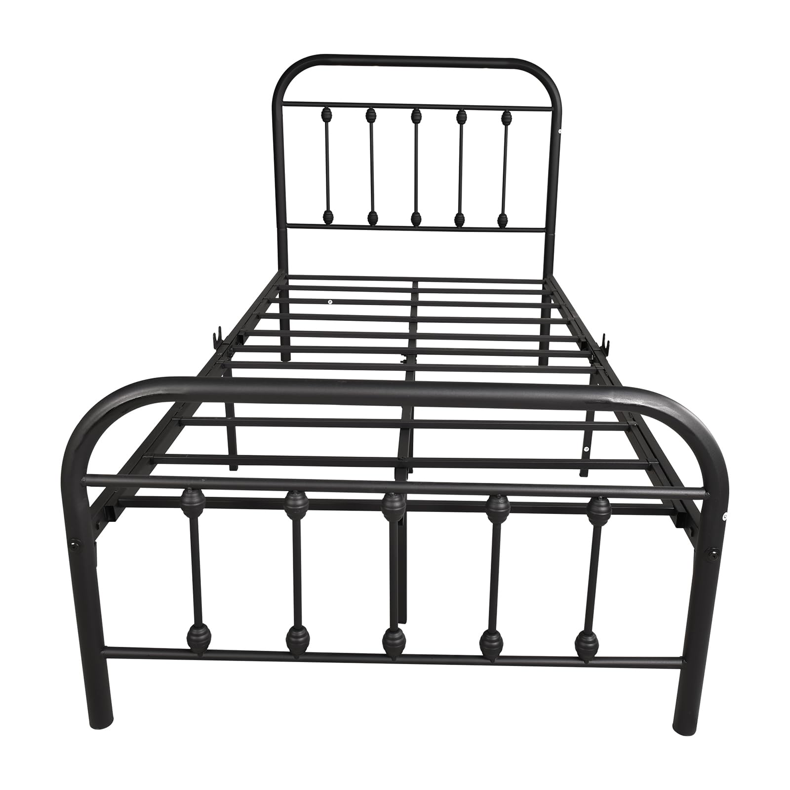 Metal Bed Frame, Twin Size Platform Bed Frame, Mattress Foundation with Headboard & Footboard, Steel Slat Support/No Box Spring Needed (Twin)
