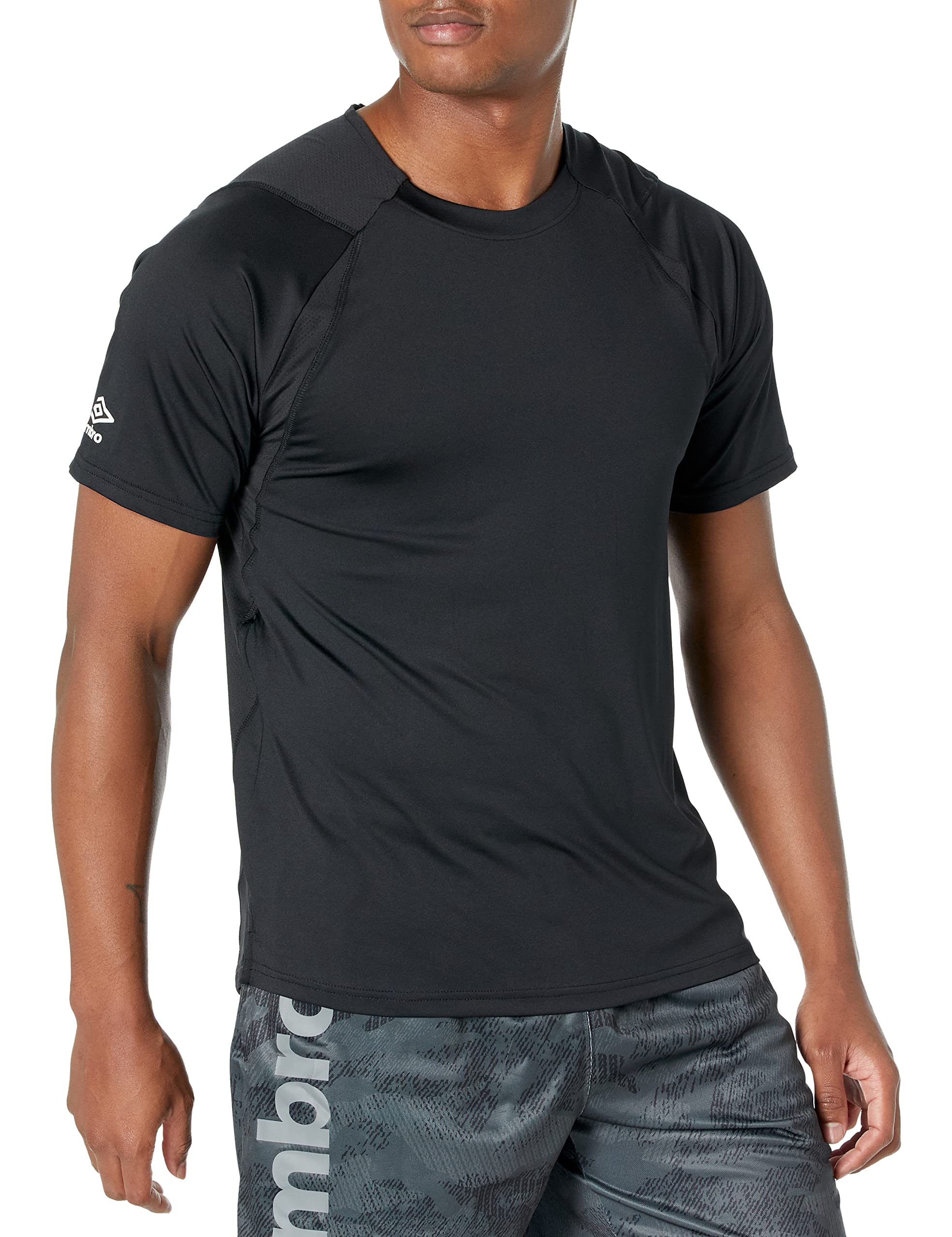 Umbro Men's Training Short Sleeve Top, Black/White, X-Large