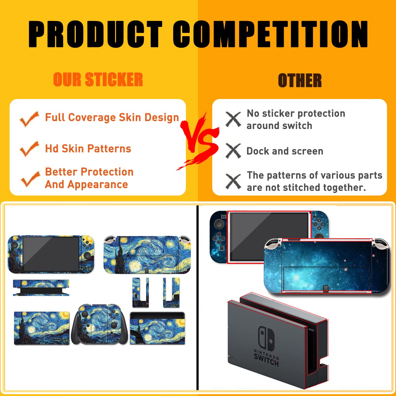SadSkins Full Wrap Skin for Switch OLED Anime Switch OLED Protector Skin Cover Matte Vinyl Decal Stickers(Only Switch OLED)