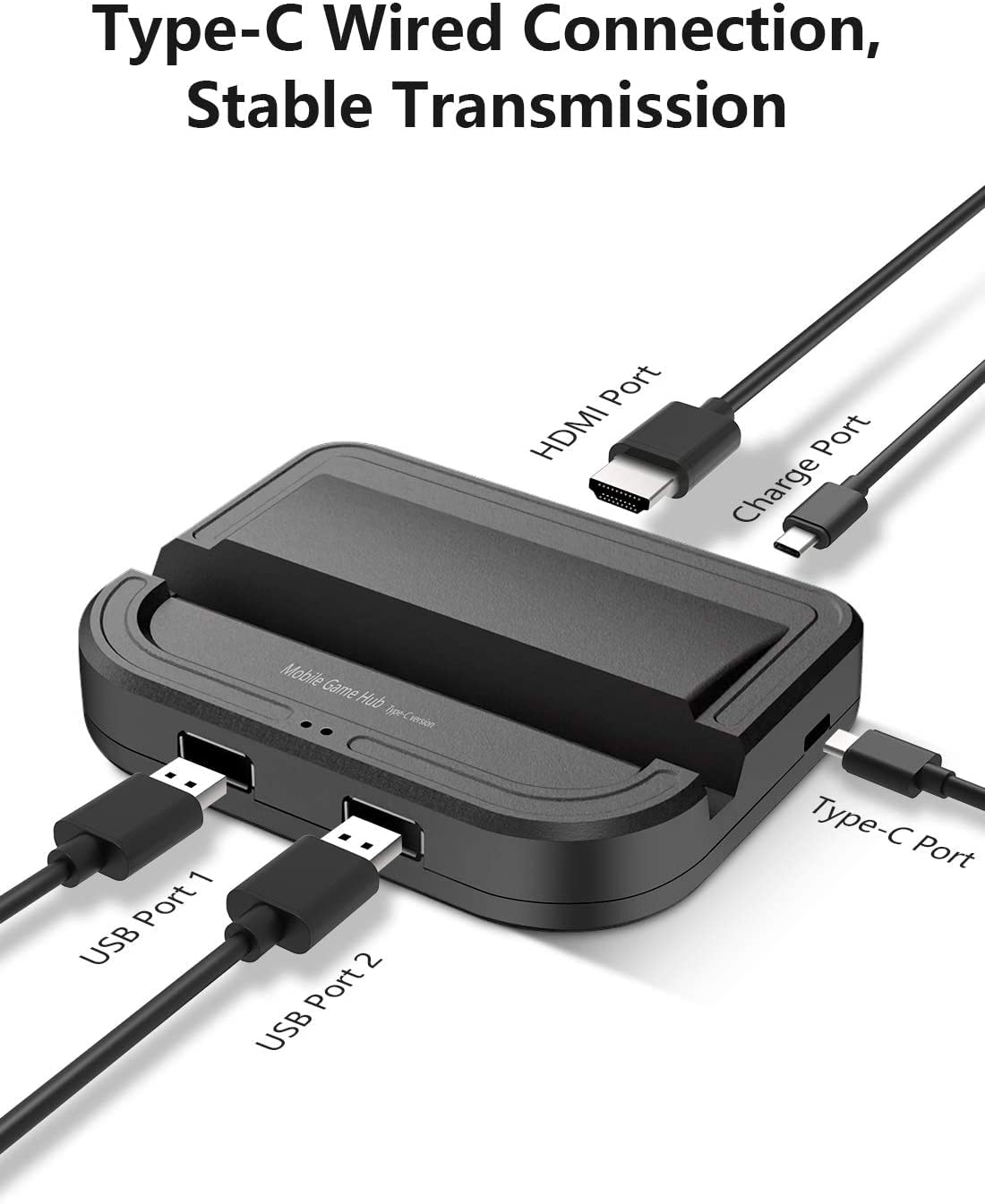 USB C Wired PUBG Mobile Game Keyboard Mouse Converter Adapter, No Lagging Gaming Controller Gamepad with Hdmi USB 3.0 Port for Shooting Games 4K@144Hz Monitor TV, Compatible with Android Phone/Tablets