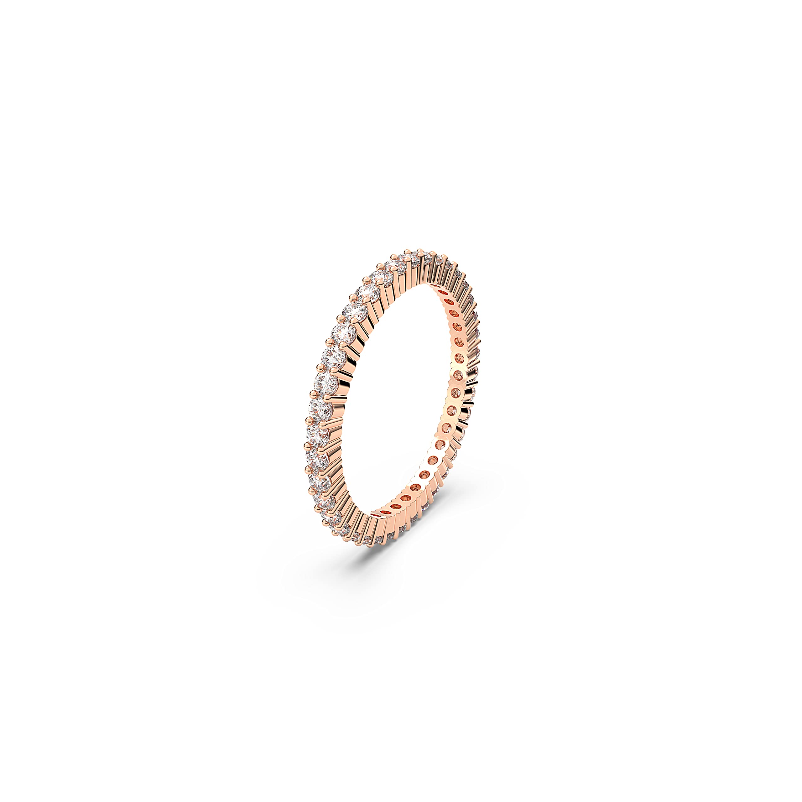 SWAROVSKI Vittore Ring, Round Cut, Clear Crystals, Rose Gold-Tone Finish US Size: 9; EU Size: 60