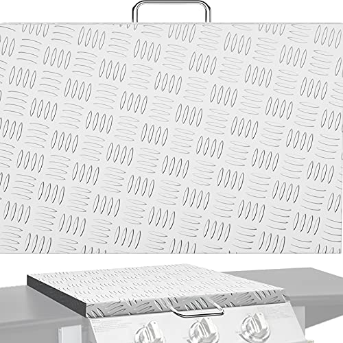 VEVOR Griddle Cover, Compatible with Blackstone 28" Griddle, Light Aluminum Diamond Plate Sheet Grill Lid with Stainless Steel Handle for Outdoor BBQ Black Stone Grill Accessories, Silver