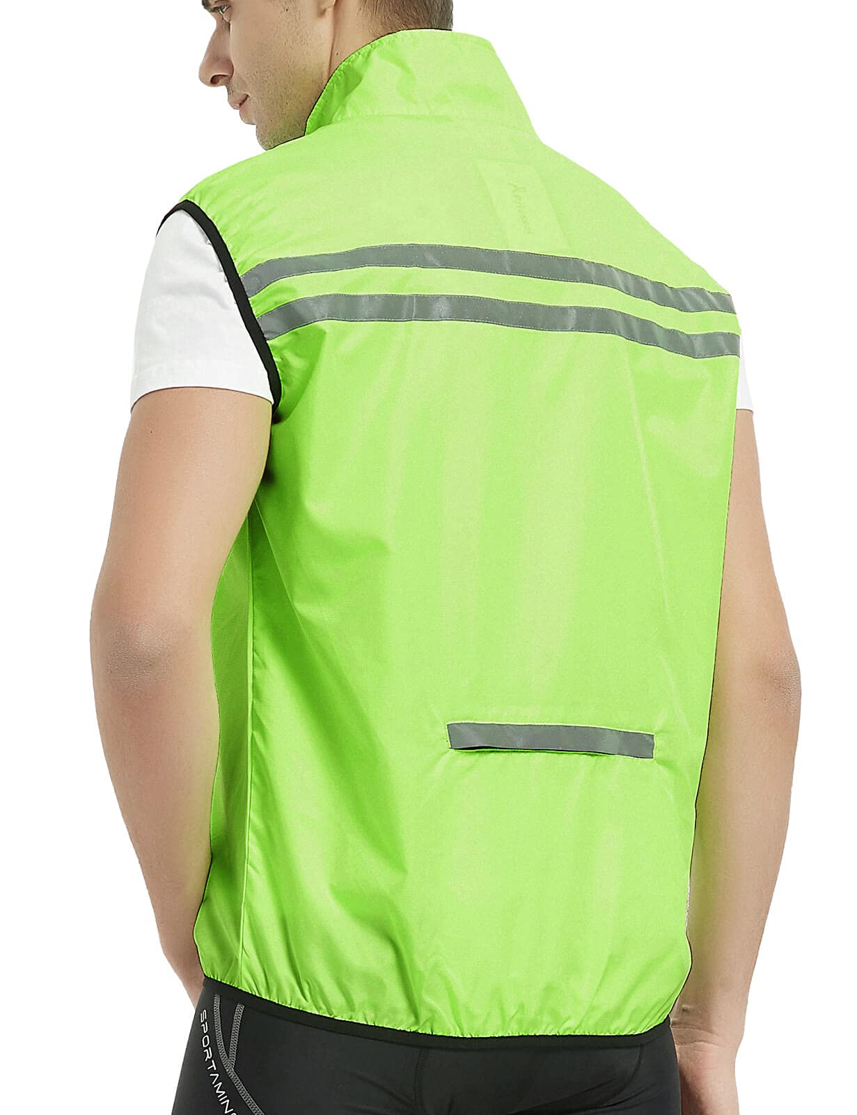 PRIESSEI Reflective Bike Safety Vest for Men Hi Vis Neon Running Cycling Motorcycle Vests (Yellow, Large)