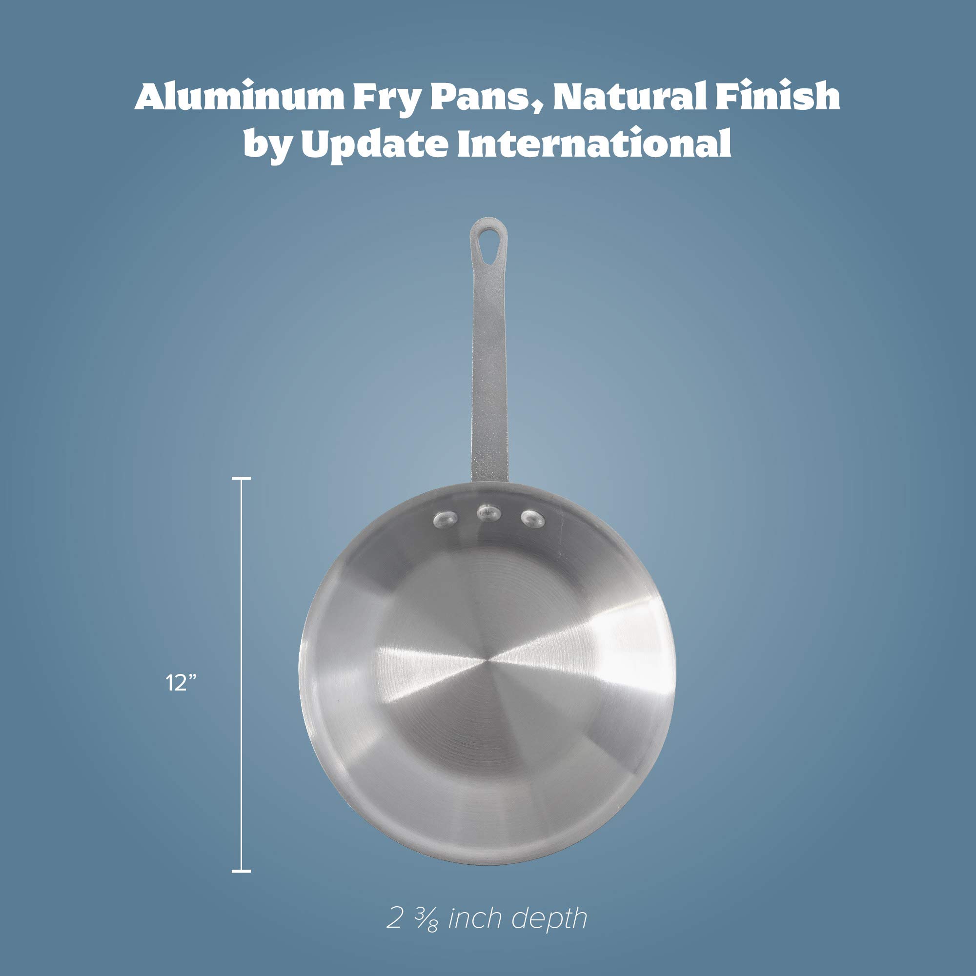 Update International Aluminum Fry Pan 12in Uncoated , Silver