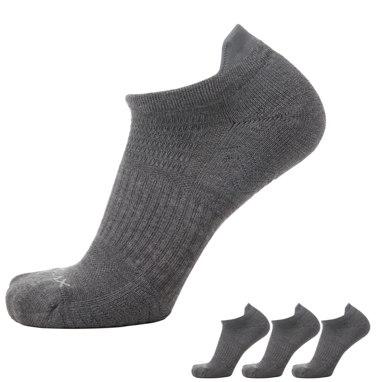 SOLAX Mens Coolmax Cotton Athletic Sport Ankle Quarter Hiking & Running Socks 3 Pairs
