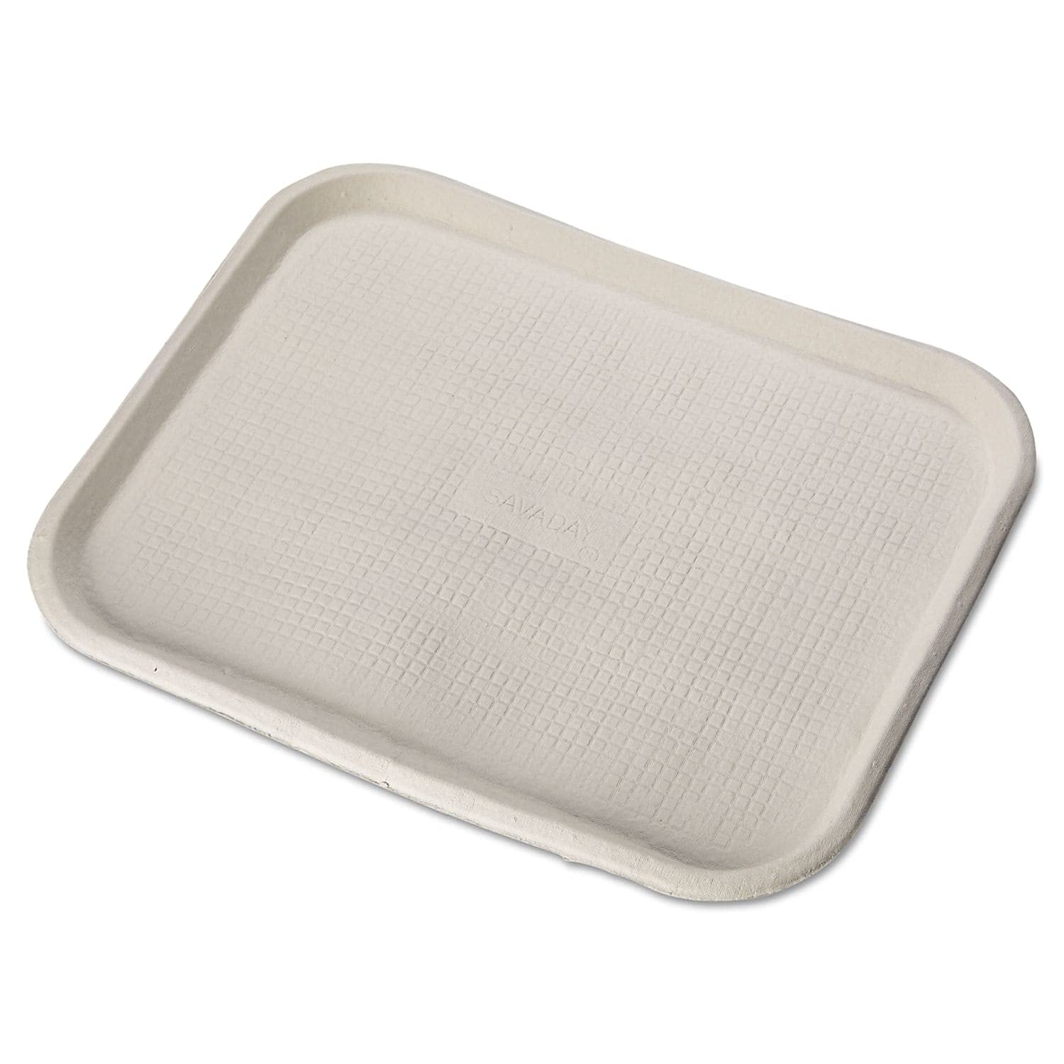 Savaday Molded Fiber Food Trays, 14 x 18, White, Rectangular, 100/Carton