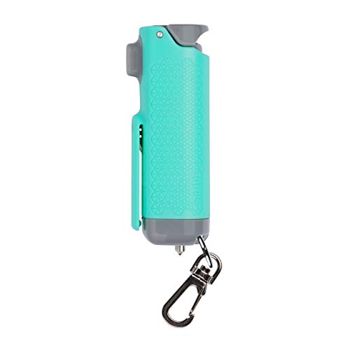 SABRE RED Safe Escape, 3-in-1 Car Safety Tool - Seat Belt Cutter and Window Glass Breaker, Maximum Police Strength Pepper Gel Increases Accuracy, 25 Bursts, with Key Chain Snap Clip