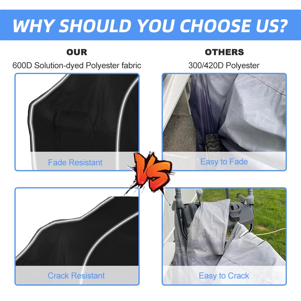Zenicham Heavy-Duty 600D Fade and Crack Resistant Snow Blower Covers, Waterproof, Snow Proof,UV-Proof Snowblower Cover Universal Fit,Snow Thrower Cover with Reflective Strips (50" L x 33" W x 40" H)