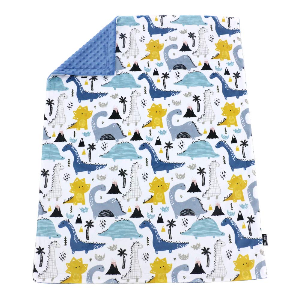 NS Brook Baby Blanket 30 X 40 Inches, Unique Design and Super Soft Minky with Double Layer Dotted Backing for Newborn and Toddler, Best for Boy