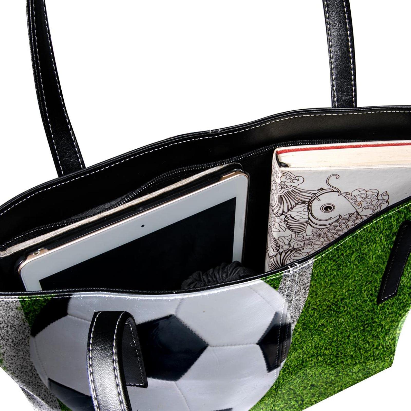 Women's Large Size Canvas Shoulder Bag Hobo Crossbody Handbag Casual Tote, Football Field