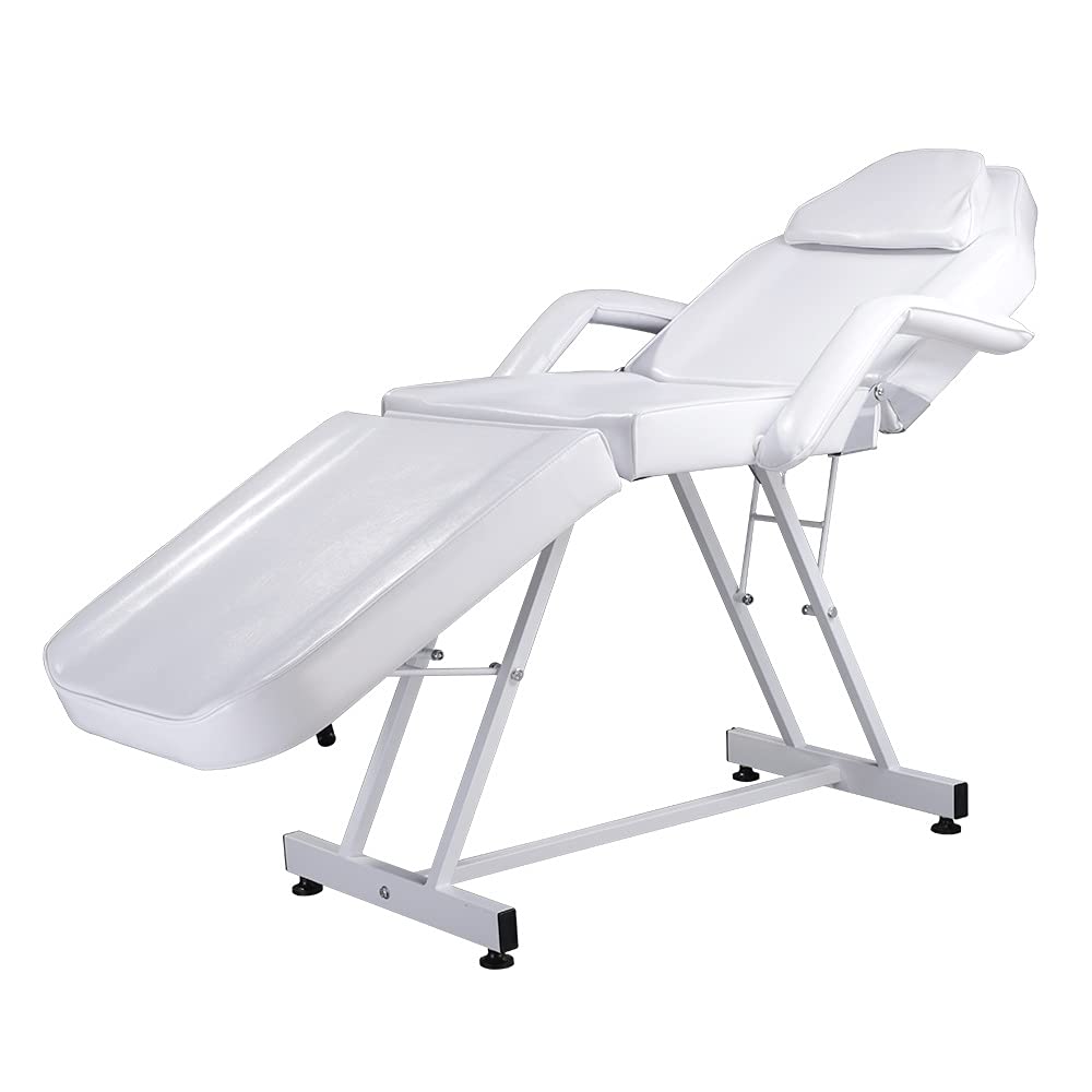 ZHYH 75" 190 x 84 x 78cm Adjustable Beauty Bed Beauty Salon SPA Massage Bed Tattoo Chair White