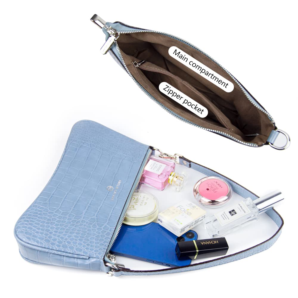 Shoulder bag for Women Retro classic Purse PU leathe Clutch HandBag with Zipper Closure (Orchid)