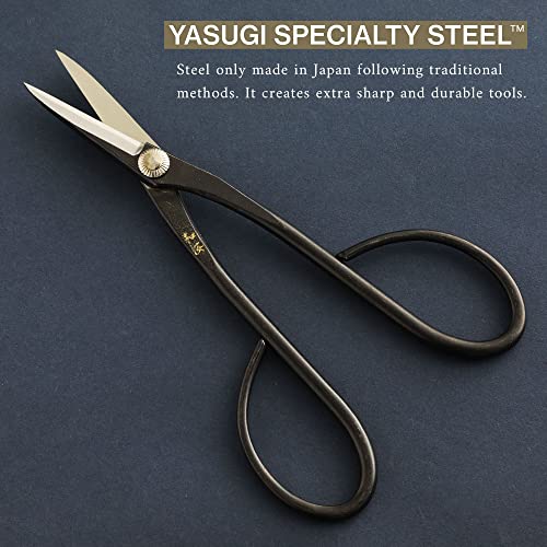 Wazakura Japanese Bonsai Tool Kit Set Made in Japan, Satsuki Scissors 7inch(180mm) + Concave Branch Cutter 8inch(200mm) Gift Box (Yasugi Steel Satsuki Scissors + Concave Branch Cutter)