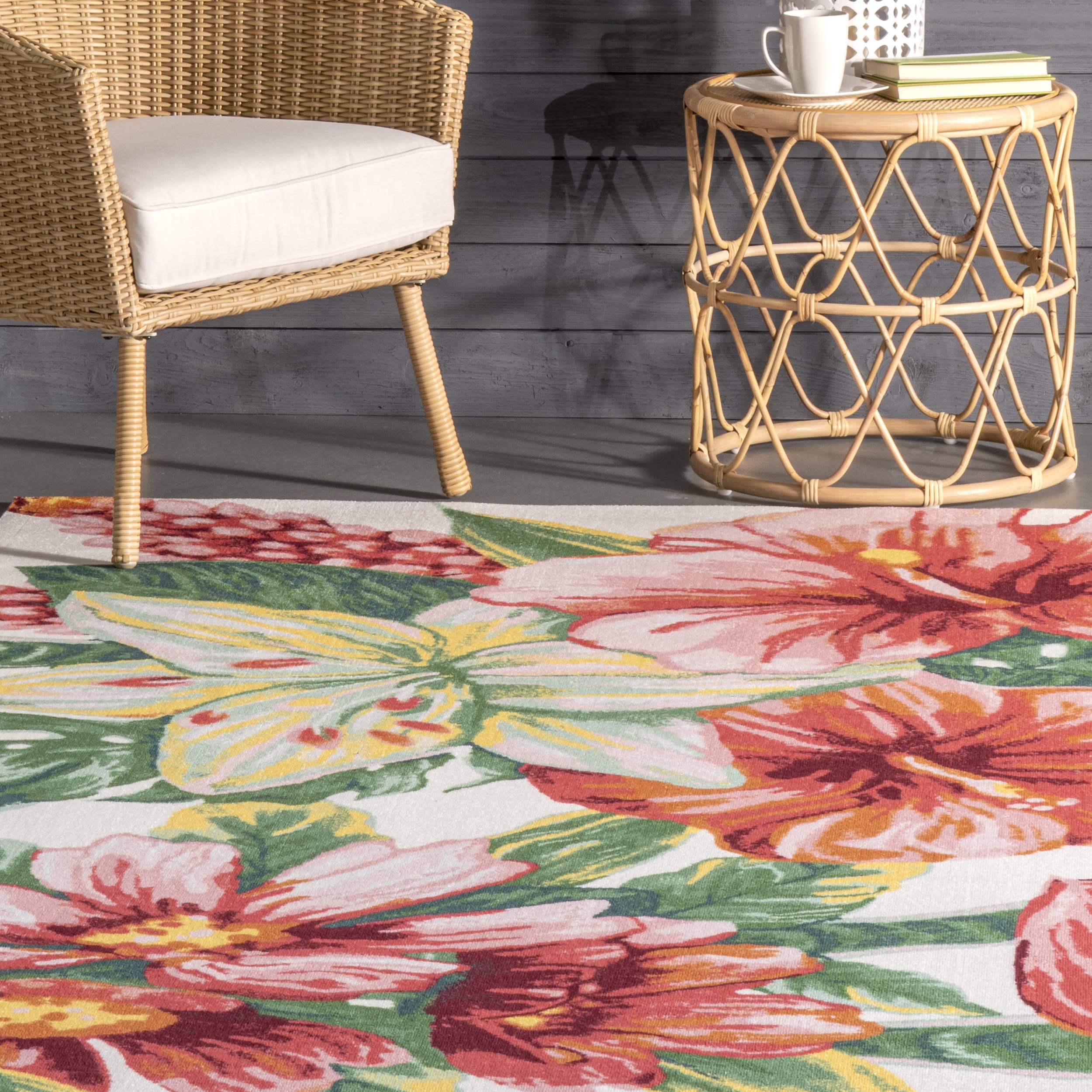 nuLOOM Contemporary Floral Sabrina Area Rug, 6x9, Multi