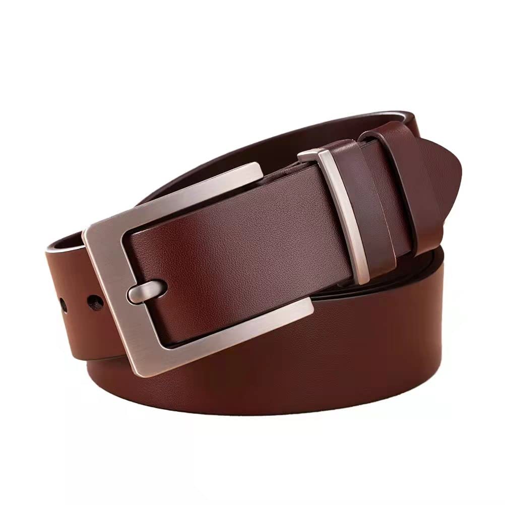 variyming Men's Belt Genuine Leather Casual Dress Belt Coffee 115