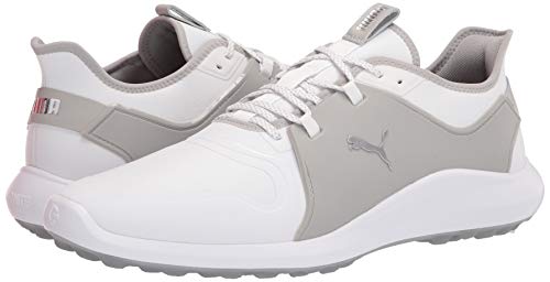 PUMA mens Ignite Fasten8 Pro Golf Shoe, Puma White-puma Silver-high Rise, 9.5 US