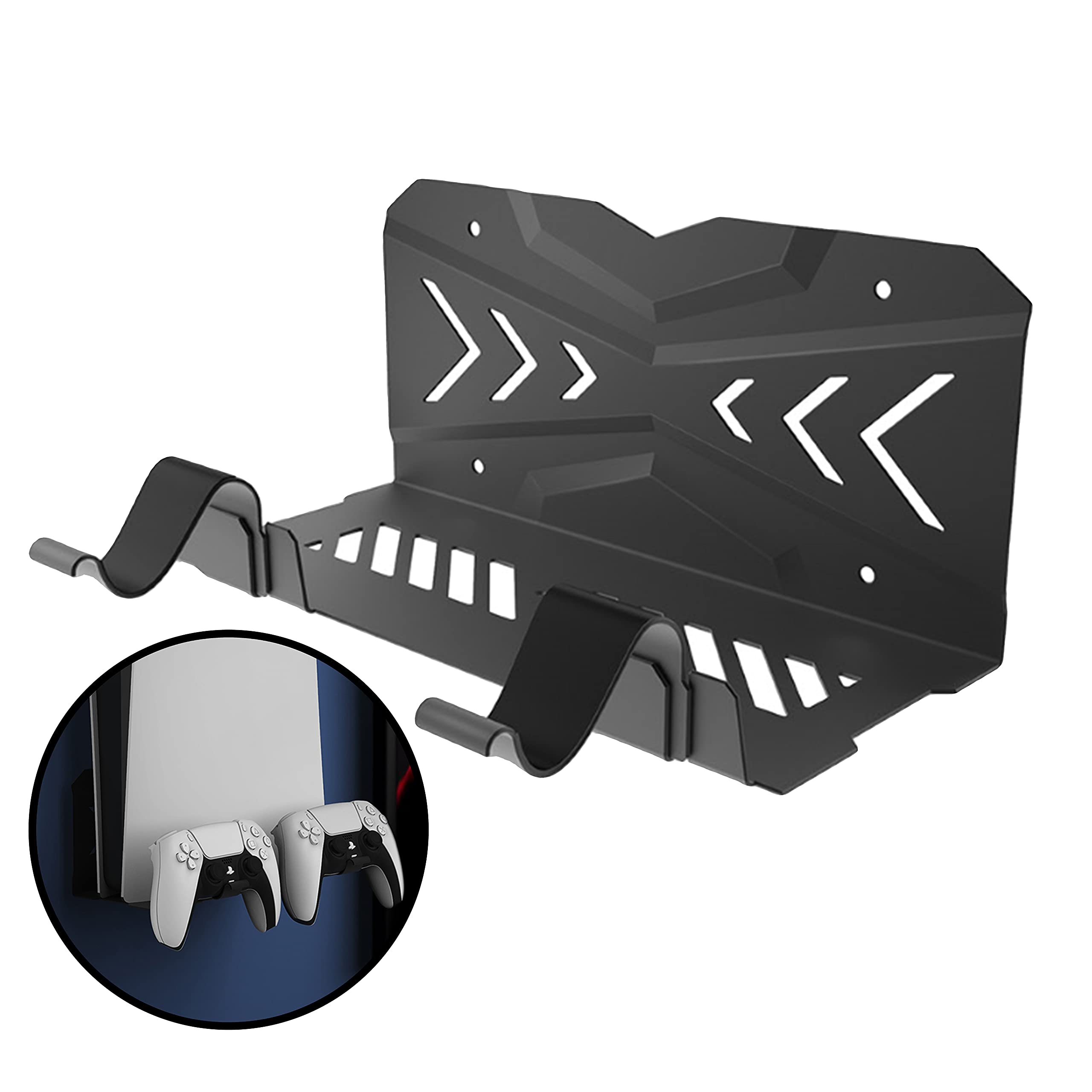 SNIPELAB Wall mount bracket compatible with PlayStation 5 PS5 comes with two controller holder