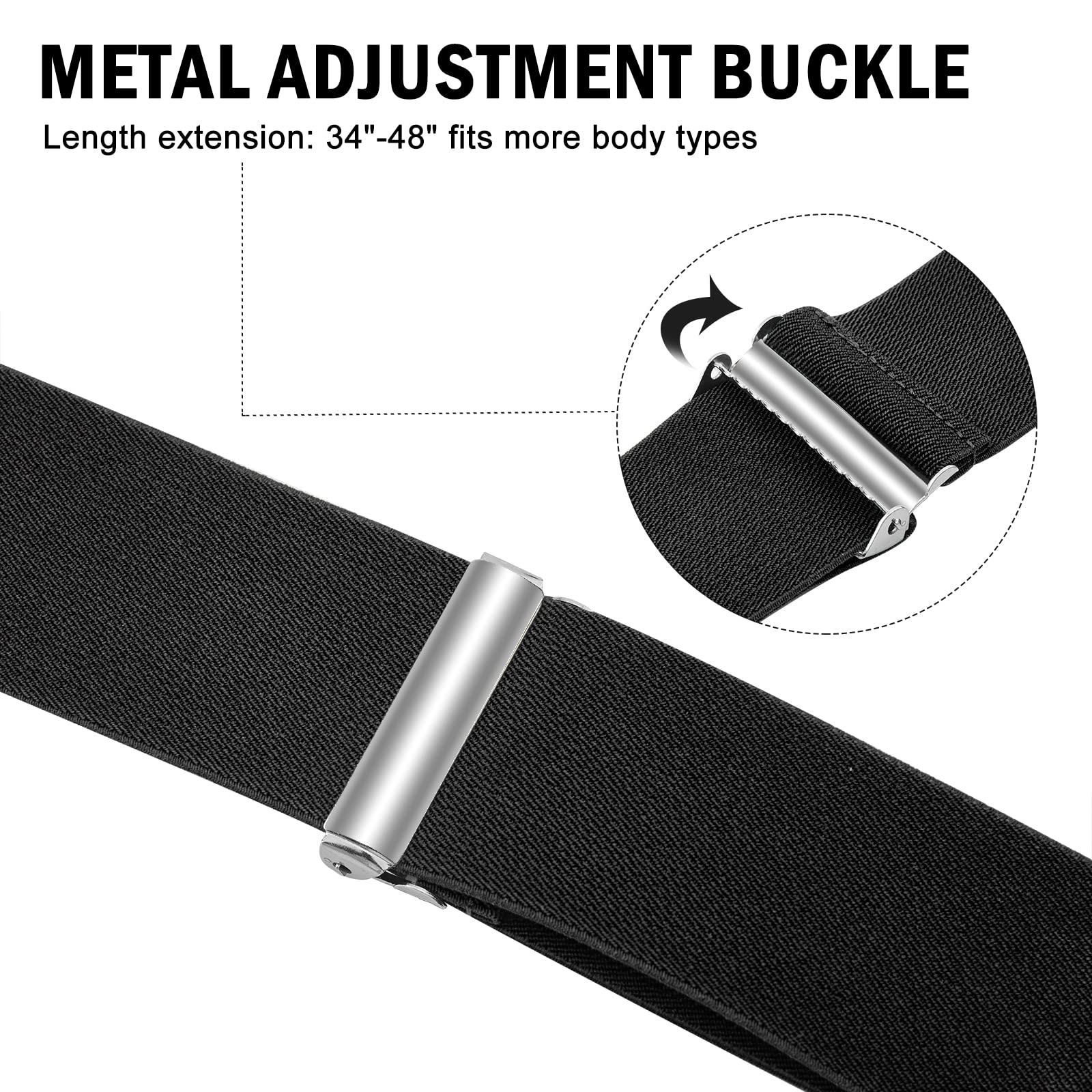 Somikis 2" Suspenders for Men, Heavy Duty Clip Wide X-Back Adjustable Suspenders for Work