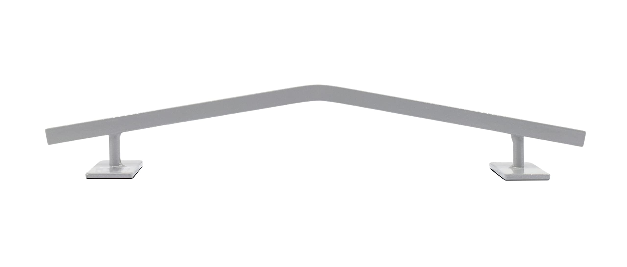 Teak Tuning Straight, Mellow Peak Style Fingerboard Rail, 12" - Custom Designed Premium Solid Steel Construction, Matte Powder Coated Finish in Grey Mist - Superior Non-Slip Feet