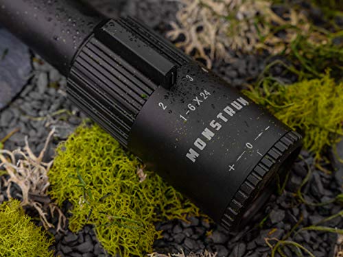Monstrum Alpha Series 1-6x24 First Focal Plane FFP Rifle Scope with MOA Reticle | Flat Dark Earth