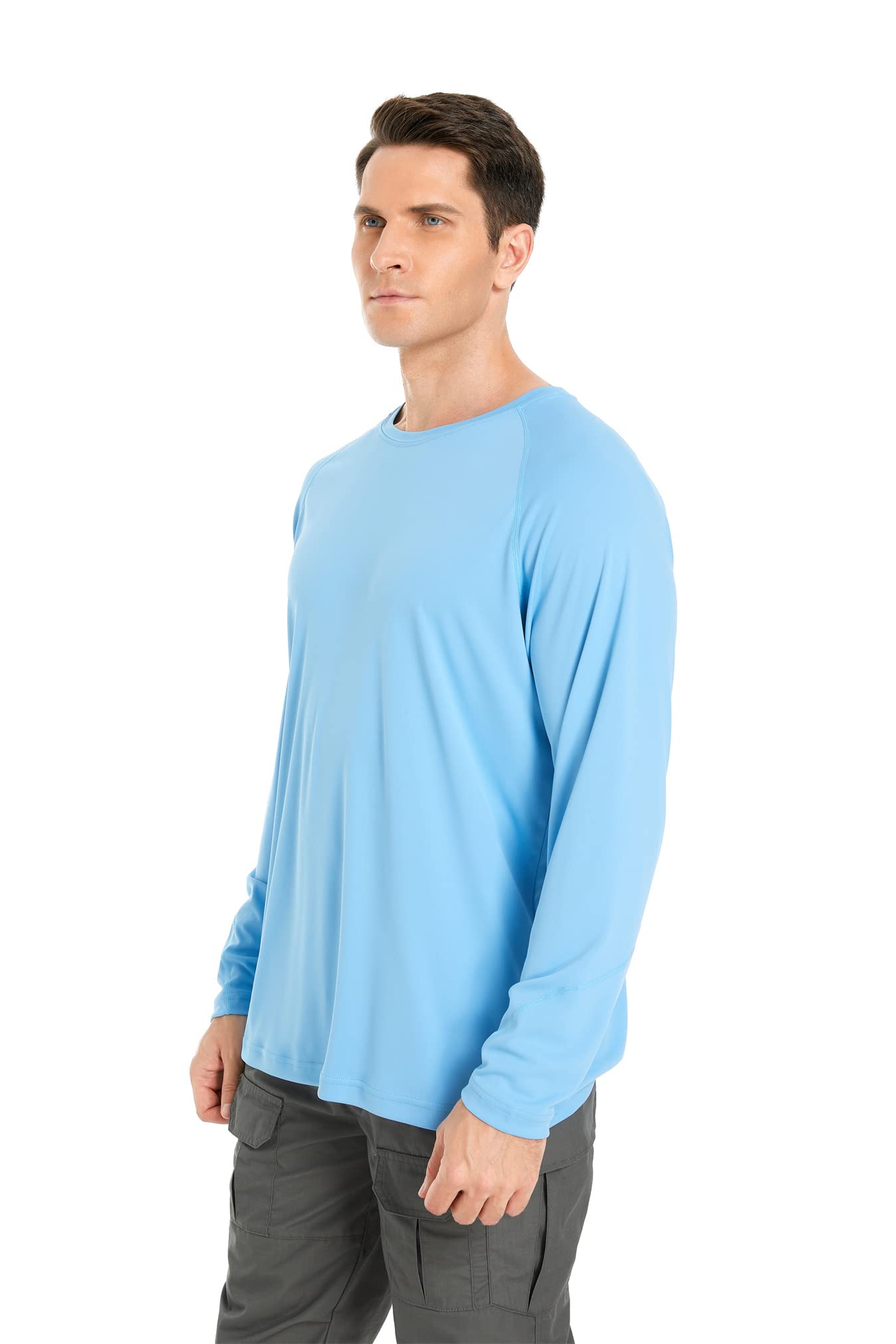 Swimming Shirts for Men UPF 50+ Fishing PFG Tshirt Sun Protection Long Sleeve Light Weight Soft Comfortable Shirts for Workout Hike Run Swim