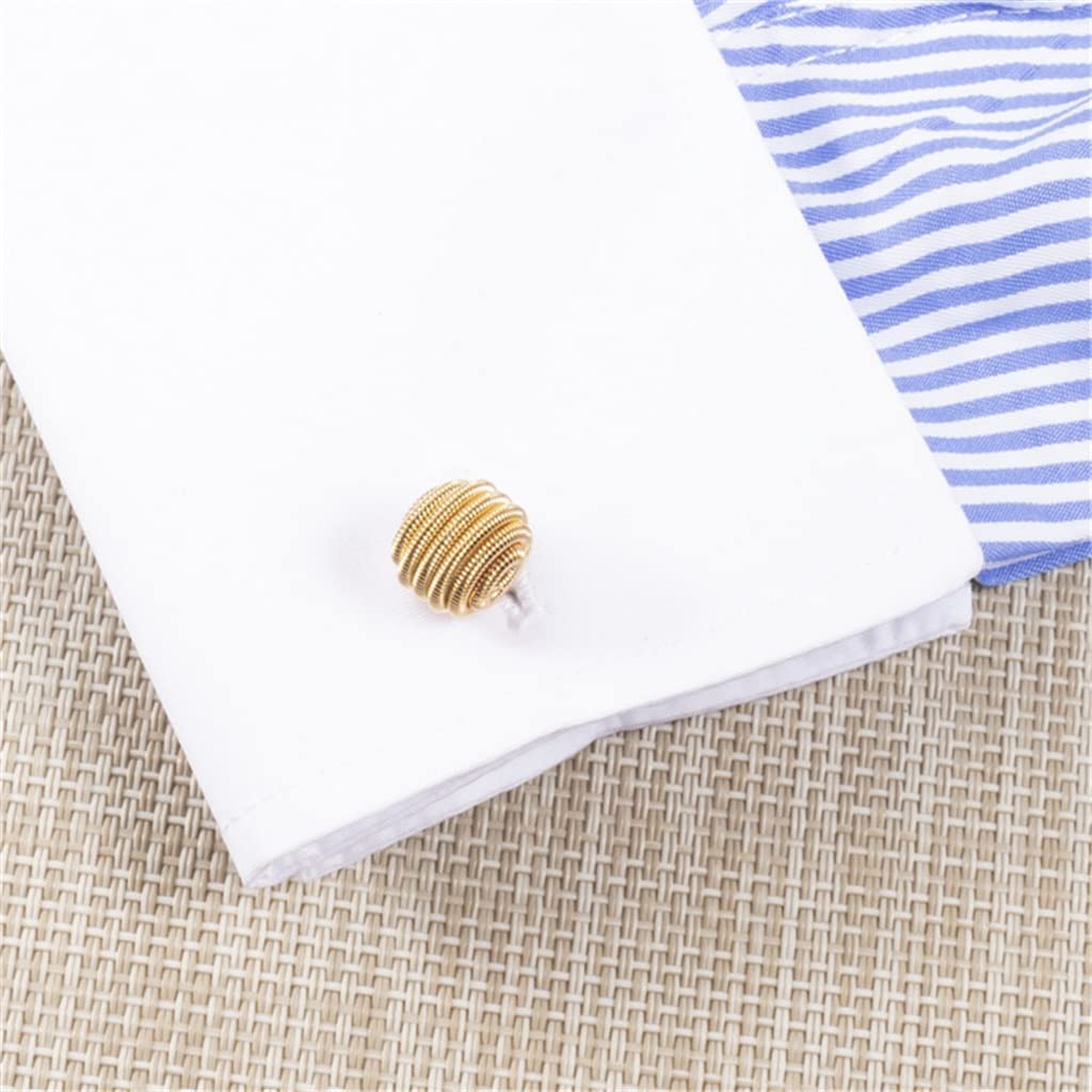 Twist Ball Metal Cufflinks Men's French Shirt Suit Cufflinks Cuff Buttons (Color : A, Size : One Size) (A One Size)