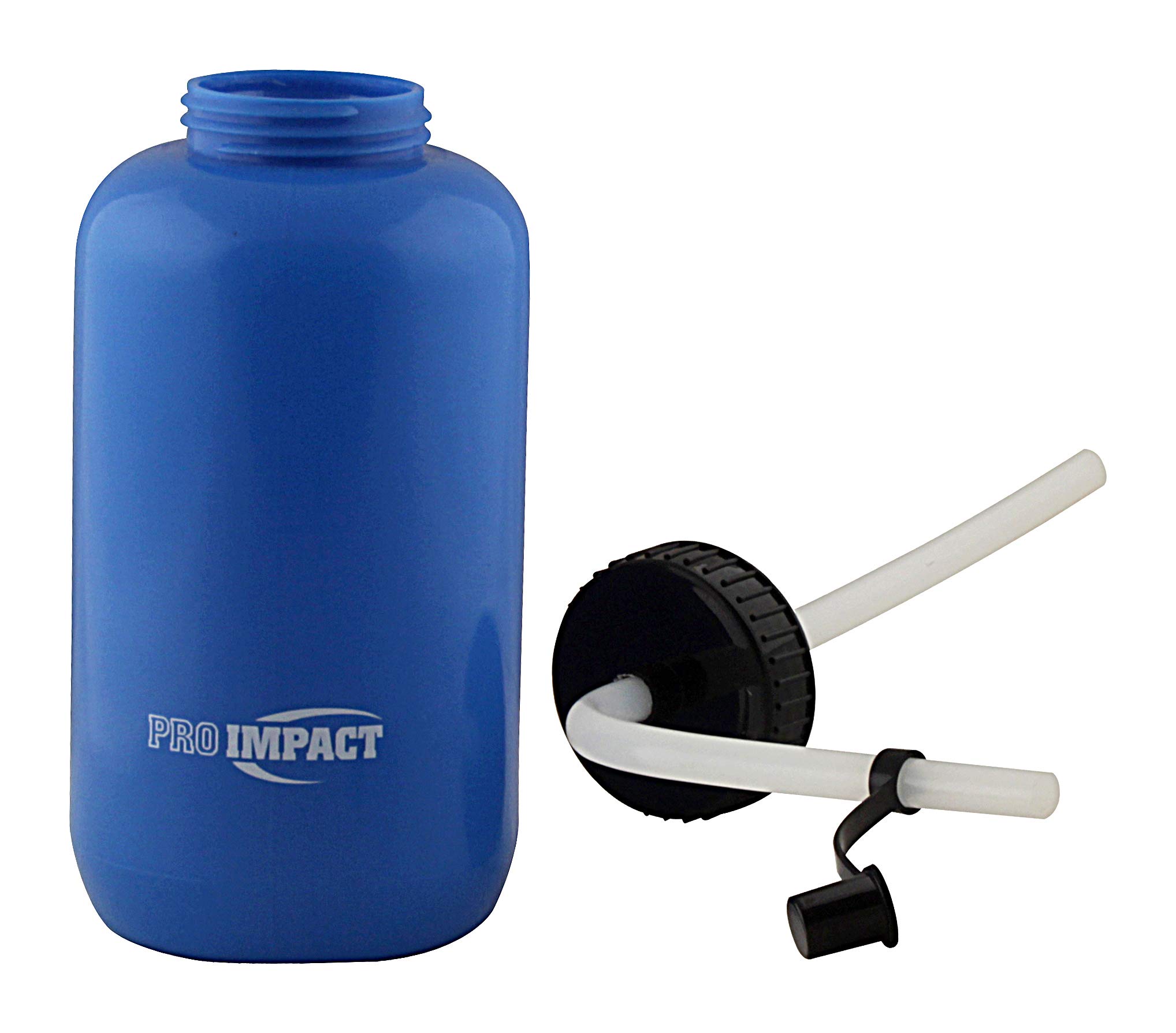 Pro Impact Squeezable Water Bottle Bendable Long Straw - LDPE BPA Free Plastic - Hydration for Baseball Hockey Gym MMA Yoga Boxing Cycling Softball Football Lacrosse (35.5 Oz.)