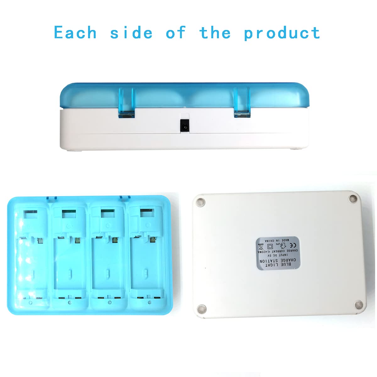 Tuboopy Battery Pack Rechargeable for Wii Remote Charging Station Wii Remote Battery Pack Charger for WII U Controller White (4 Pcs Batteries+USB Cable+Charger Station)