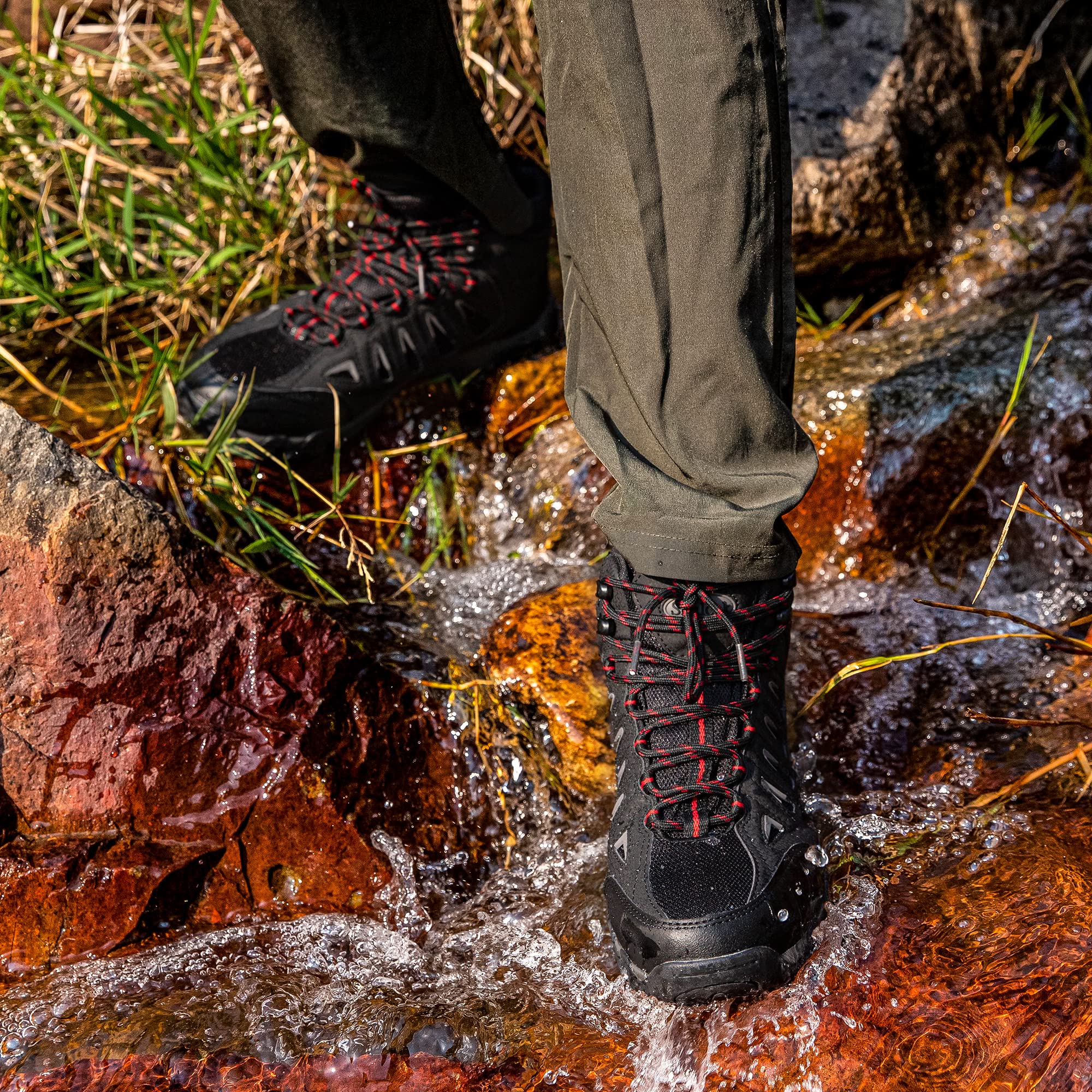 SHULOOK Hiking Boots Men | Waterproof Boots for Men | Non-Slip & LightWeight & Comfortable| Men's Hiking Outdoor Ankle Boot Trekking Camping