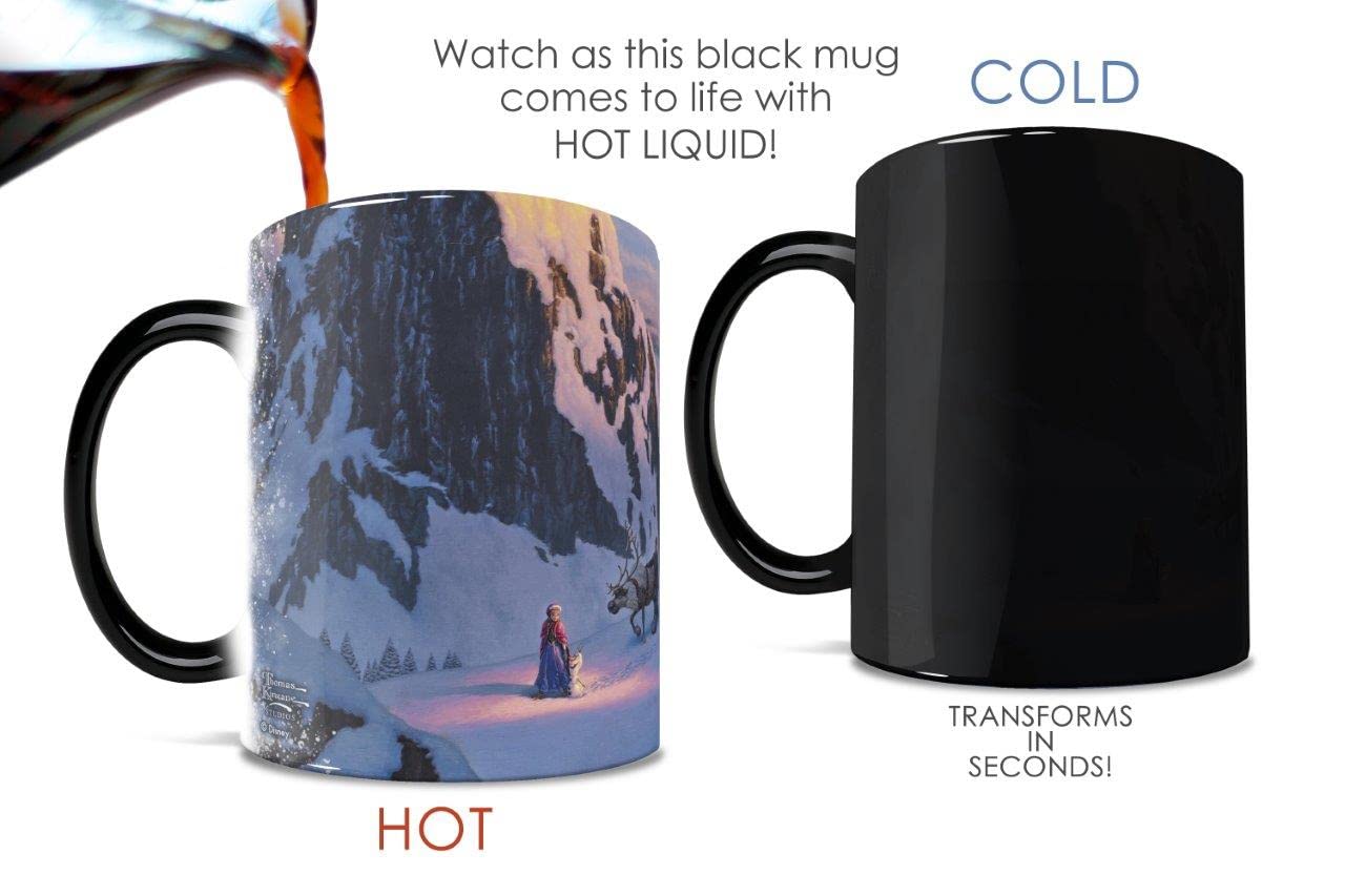 Morphing Mugs Disney – Frozen – Thomas Kinkade Studios - One 11 oz Color Changing Ceramic Mug – Image Revealed When HOT Liquid Is Added!