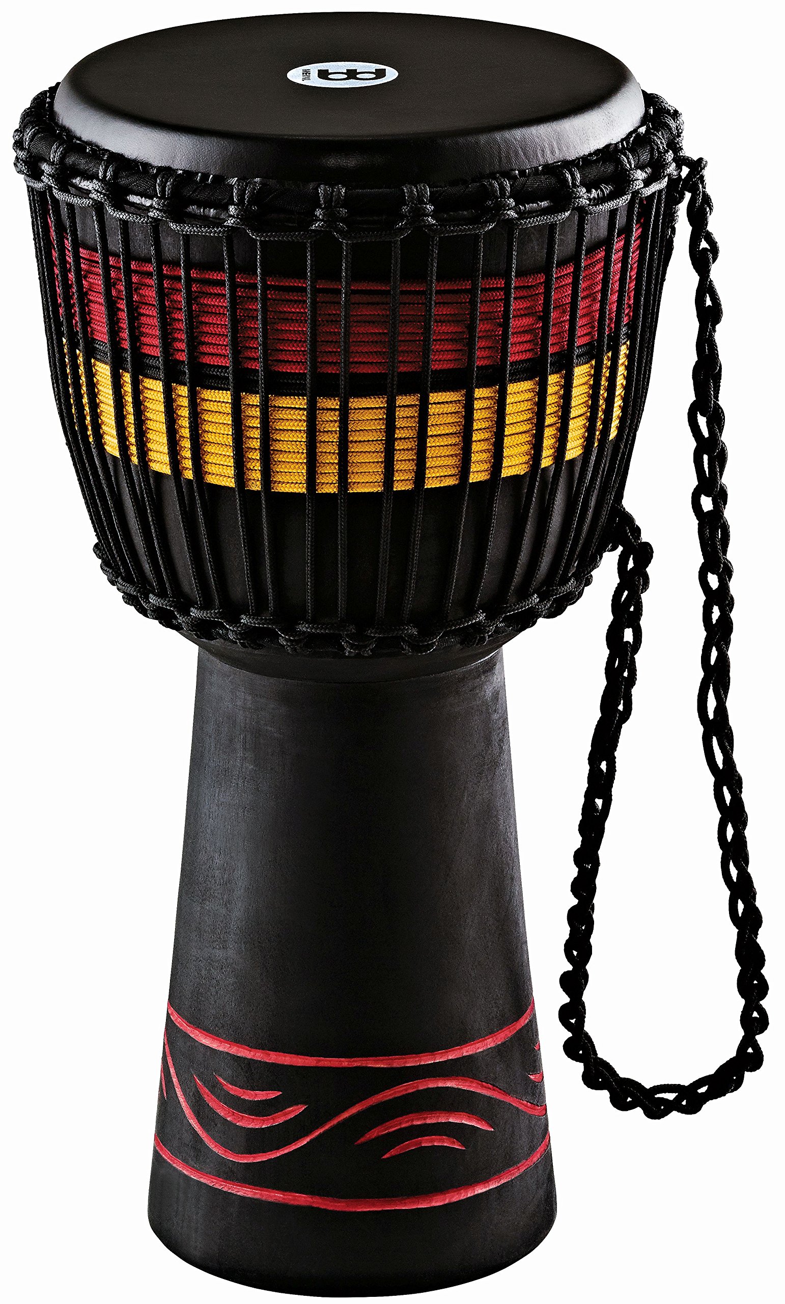 Meinl Percussion Style Djembe Drum, Hand Carved Mahogany โ NOT Made in China โ African Mali Weave Rope Tuning, 2-Year Warranty (ADJ7-M)