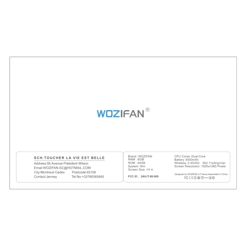 Ruzava 14" Laptop 6GB RAM 64GB Storage Support 1TB SSD Expansion Traditional Laptops Win 10 2.4G+5G WiFi Bluetooth 4.2 USB HDMI 1920x1080 FHD WOZIFAN with Wireless Mouse for Work Study -Silver