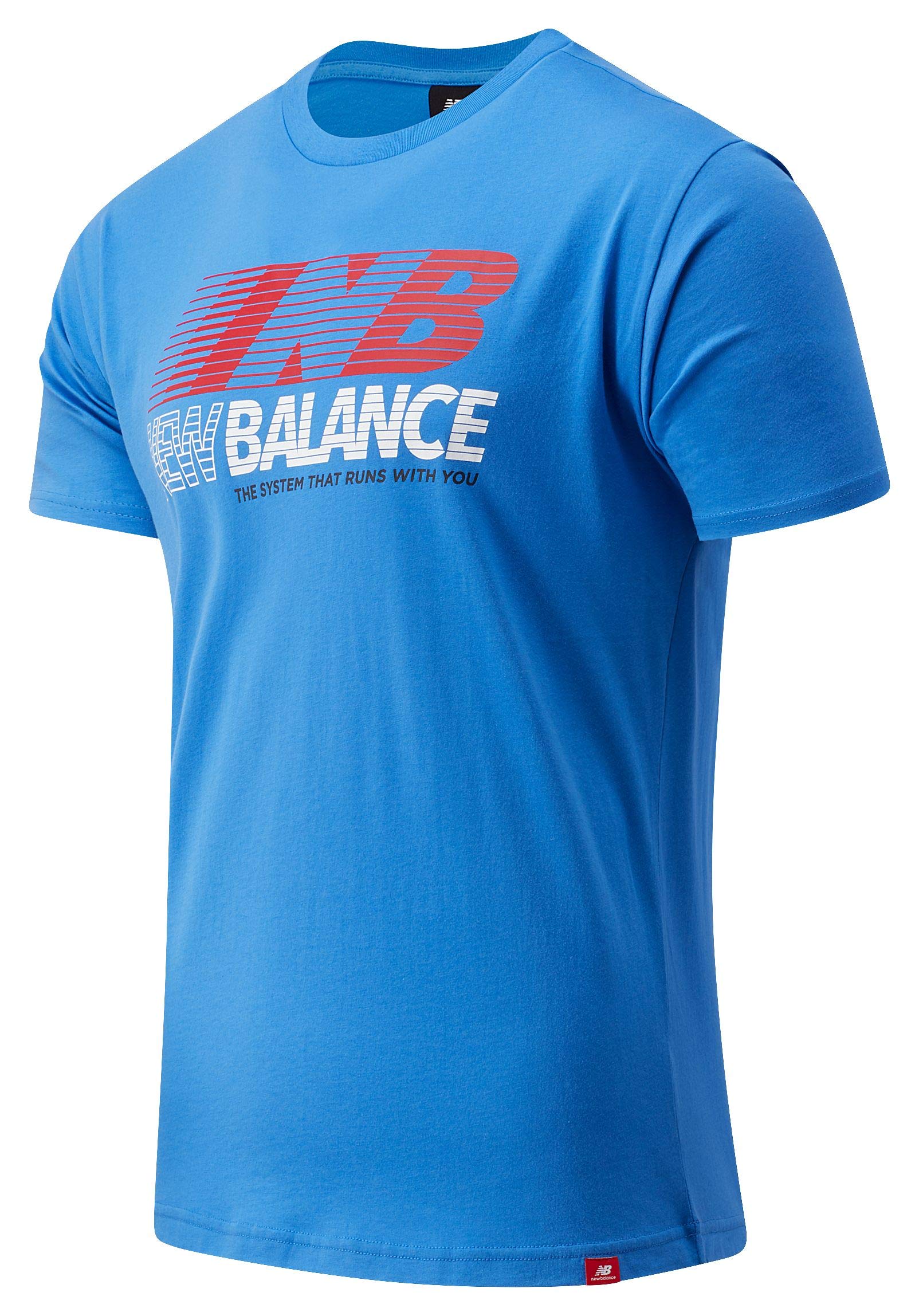 New Balance Men's NB Essentials Speed Action Short Sleeve, Faded Cobalt, Small