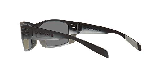 Native Eyewear Raghorn Polarized Rectangular Sunglasses, Smoke Fade/Silver Reflex, 61 mm