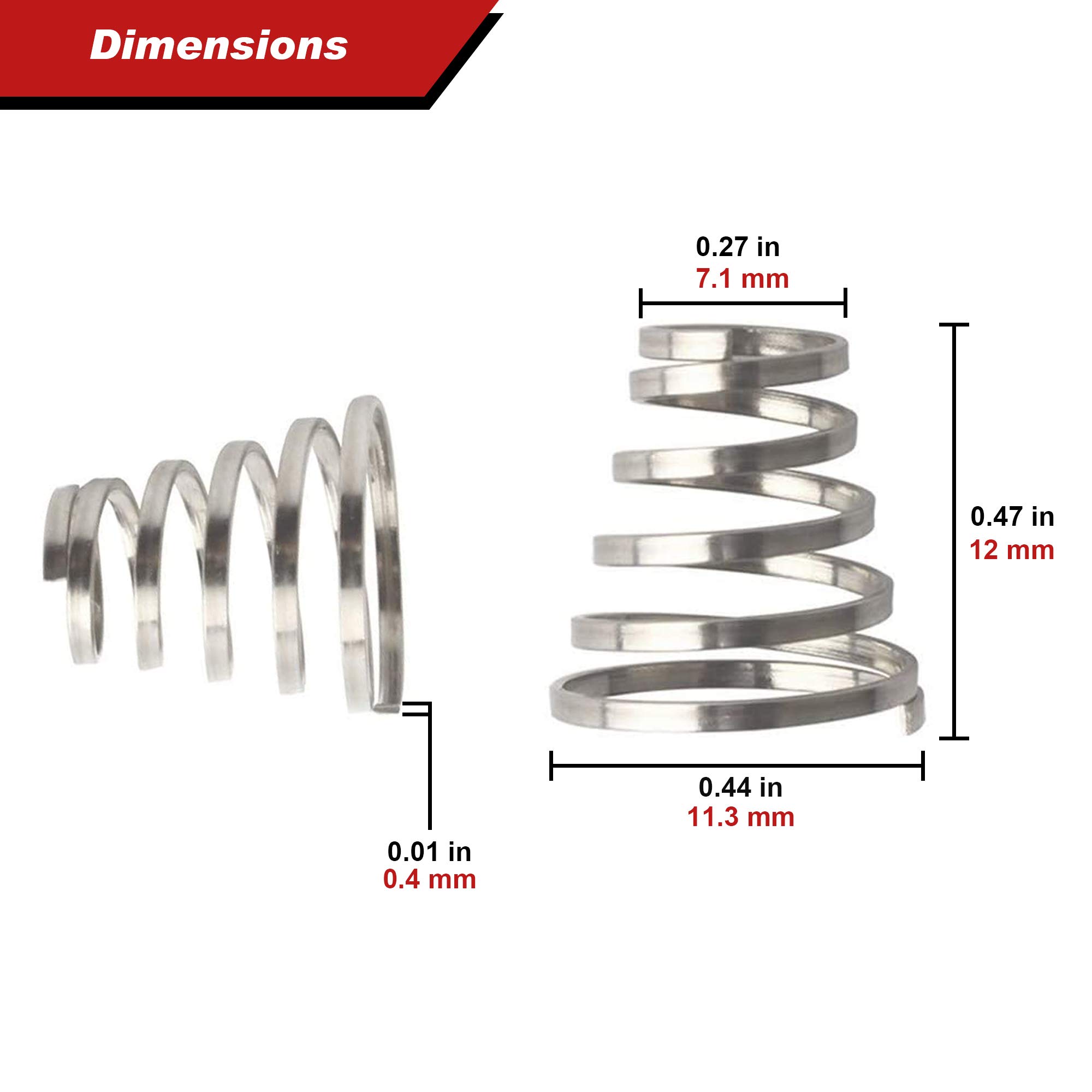 RealiNice 9mm Quick Release Skewer Stainless Steel Springs 10 pcs for Road Bicycle Mountain Bike Trainer Machine and Professional Wheel Parts Replacement