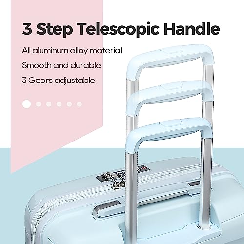 Melalenia Luggage Sets 3 Piece Expandable Suitcase Set, PP Hardshell Suitcase with Spinner Wheels,Lightweight Carry On Luggage with TSA Lock for Women