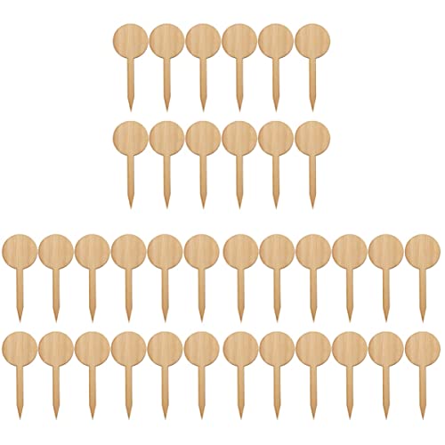 YARNOW 60pcs Board Reusable Miniature Bonsai Plaque- Friendly Stake Nursery Labels Tags Shape Wooden T Style Signing Bamboo for Label Markers Plant T- Cake Marker Pot