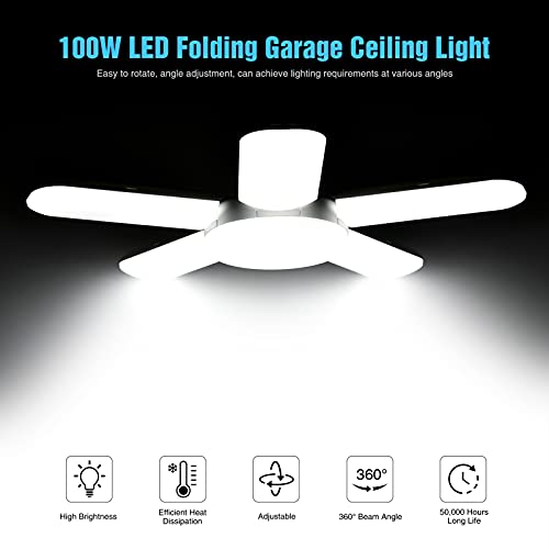 YALAZ Car Detailing Led Garage Light, Linkable LED Utility Shop Light, Adjustable Panels Lights for Garage, Workshop, Attic, Basement (Size : 11 Pack)