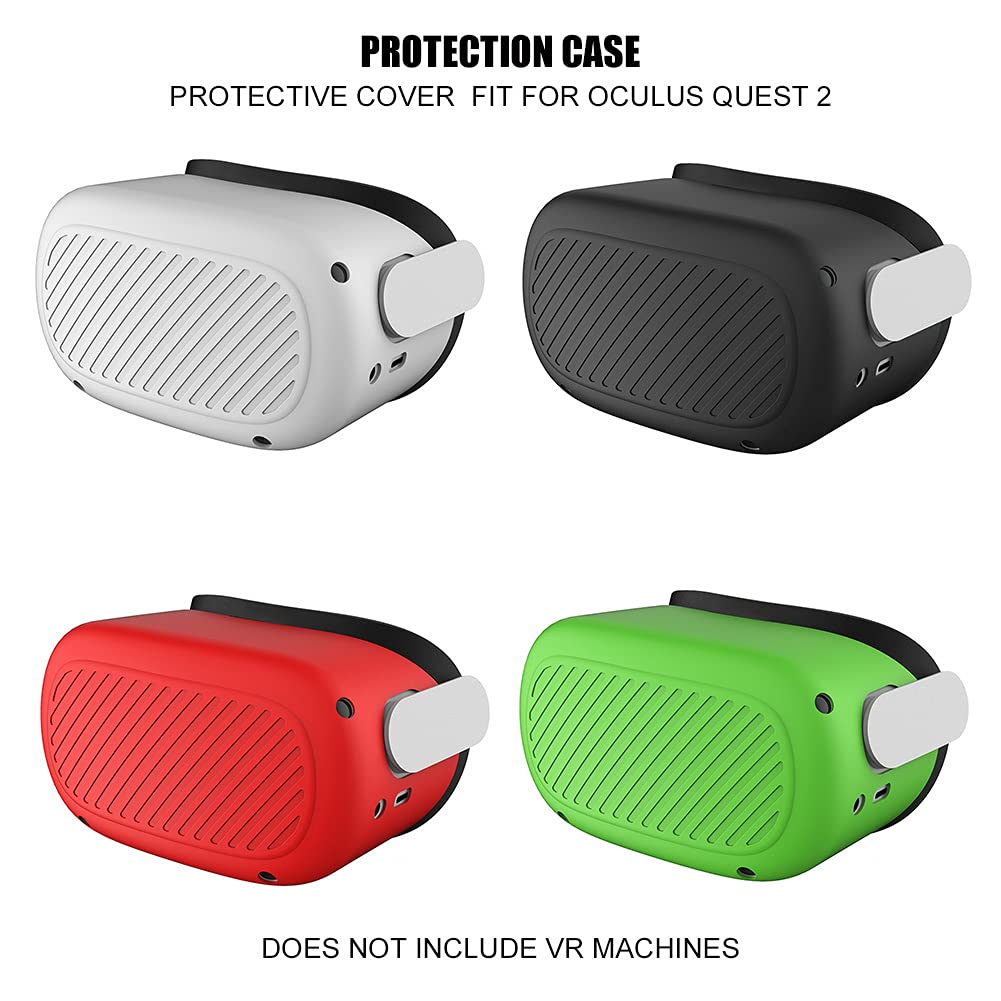 Shell Protective Cover for Oculus Quest 2 VR Glasses, Dustproof Soft Silicone Case VR Accessories, Suitable for VR Equipment Provide Better Protection (White)
