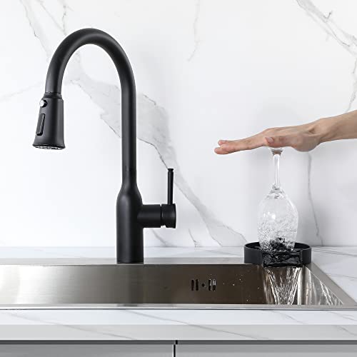 Upgraded Glass Rinser for Kitchen Sinks Matte Black, Glass Washer Cup Washer Cleaner for Home,Kitchen Sink Accessories, Bar Glass Rinser