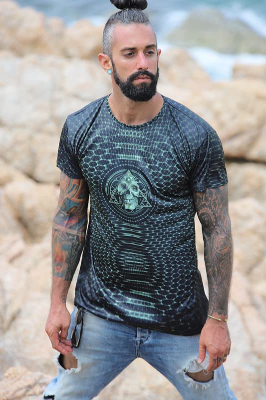 Sykadelic Dreams Trippy T-Shirt | Psychedelic Shirt for Men | 3D Shirts | Blacklight Reactive Rave T-Shirt | Graphic Tees
