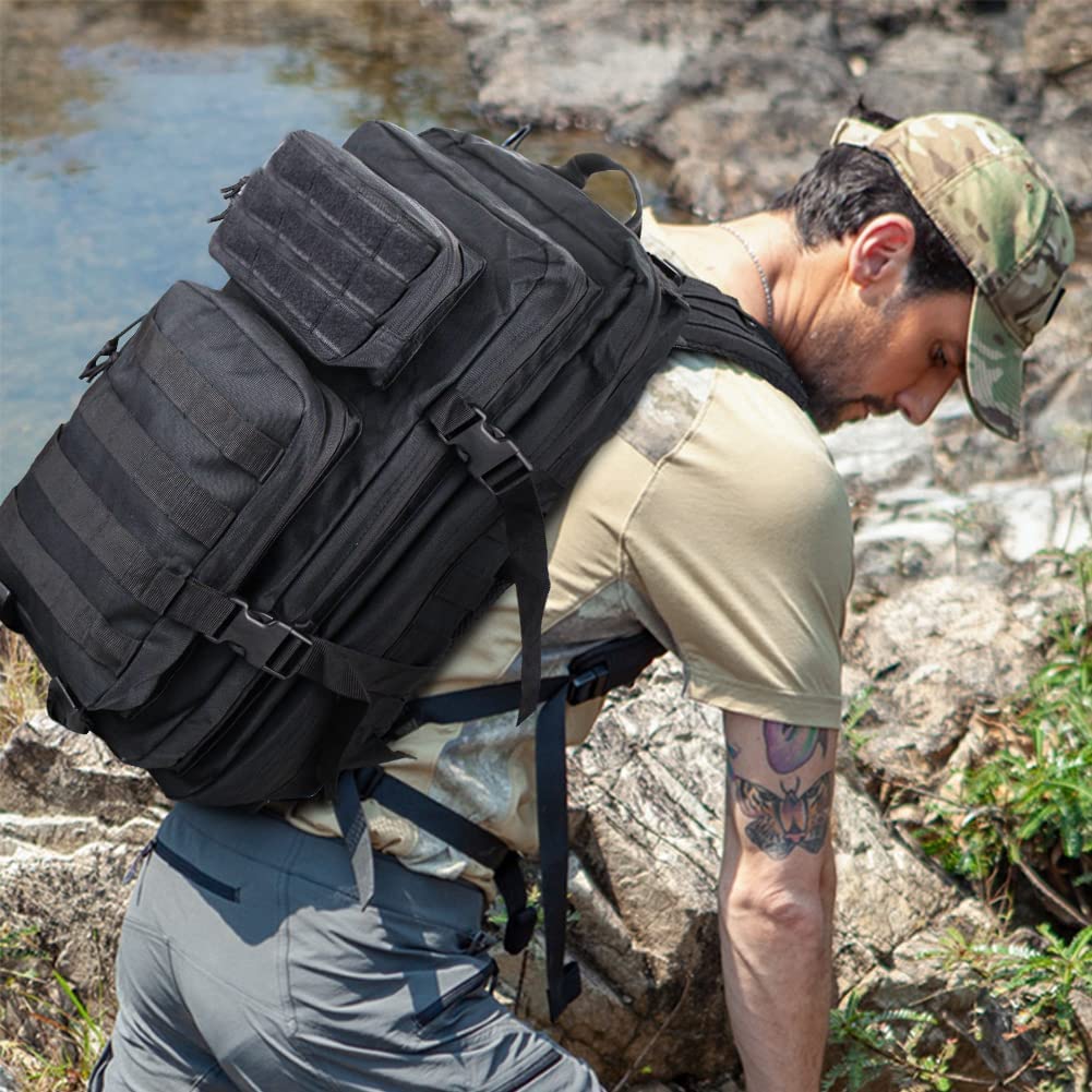 Monoki Military Tactical Backpack for Men, Large Army 3 Day Assault Pack, Molle Bag Rucksack, Emergency Backpack, Range Bag