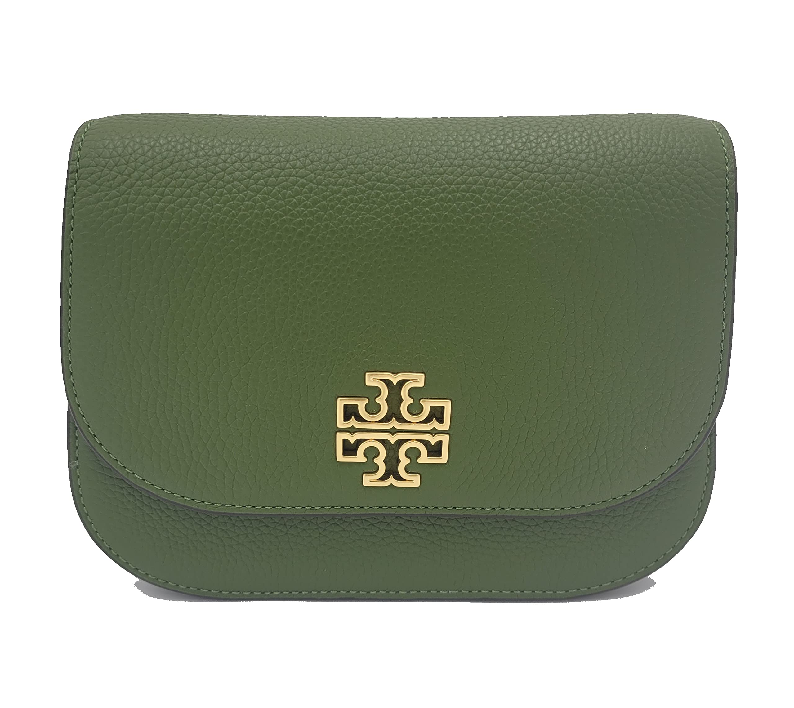 Tory Burch 86838 Britten Spinach Green With Gold Hardware Women's Small Saddle Shoulder Bag